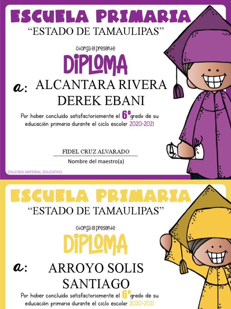 Diplomas Primaria 6°a | PDF