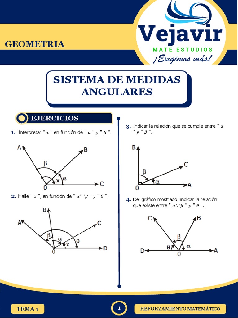 Sesion 1 Sistema de Medicion Angular | PDF | Ángulo | Trigonometría