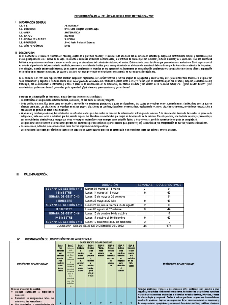 PLAN ANUAL - EdA_2 MATEMATICA 3° | PDF | Ecuaciones | Números