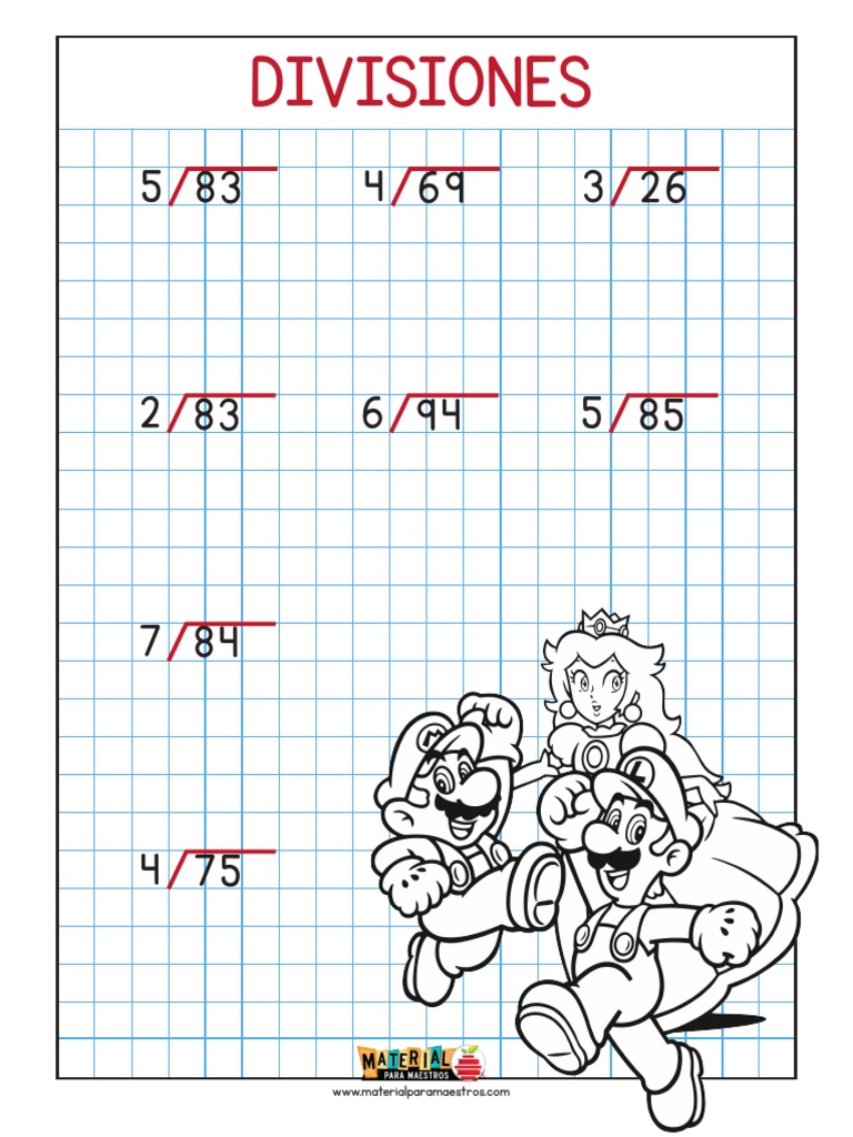 Ejercicios de Divisiones - Mario Bros | PDF