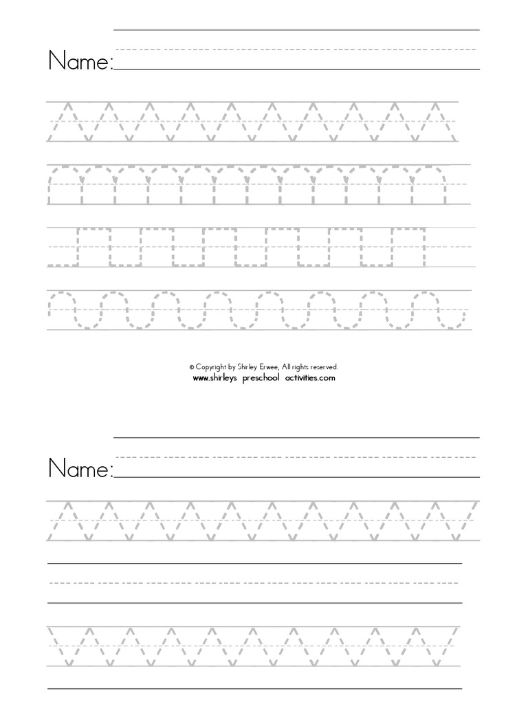 Preschool Printable Writing Patterns | PDF | All Rights Reserved ...