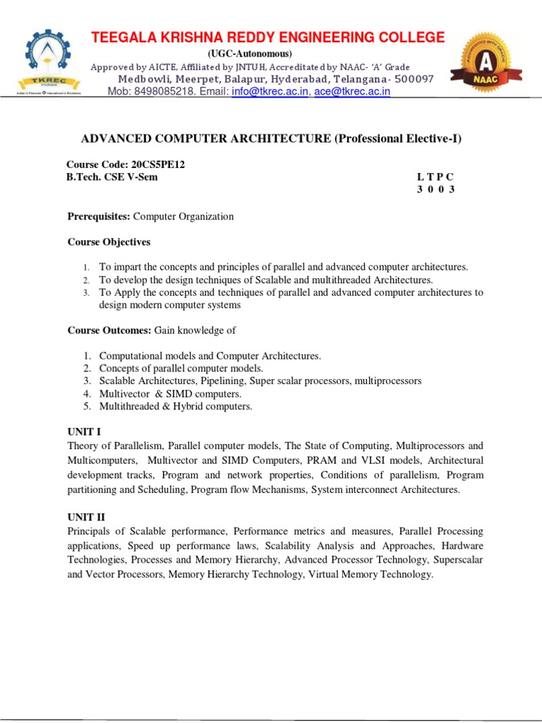 Advanced Computer Architecture | Download Free PDF | Parallel Computing | Central Processing Unit