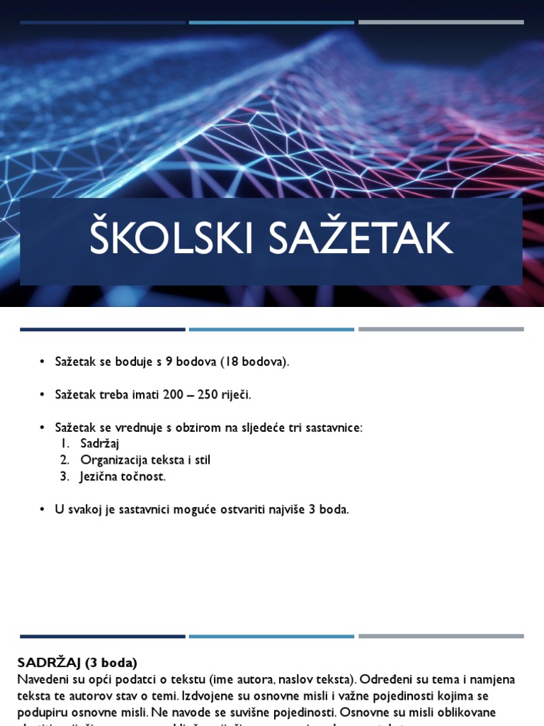 Školski Sažetak | PDF