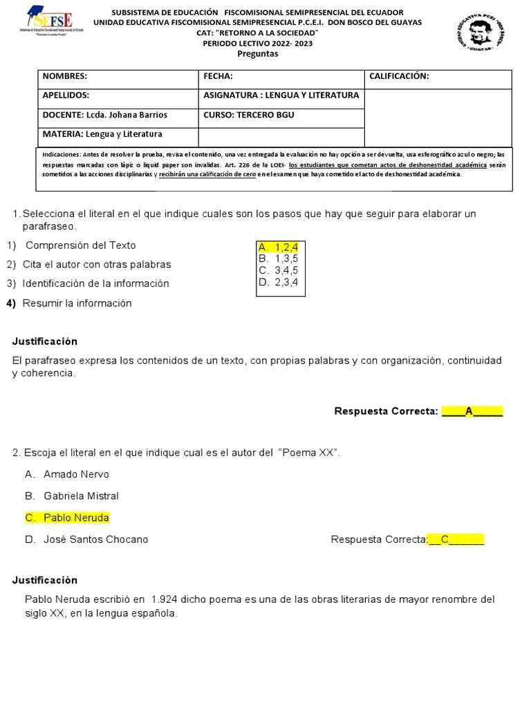 Lengua y Literatura CRS#4 | PDF | Ecuador