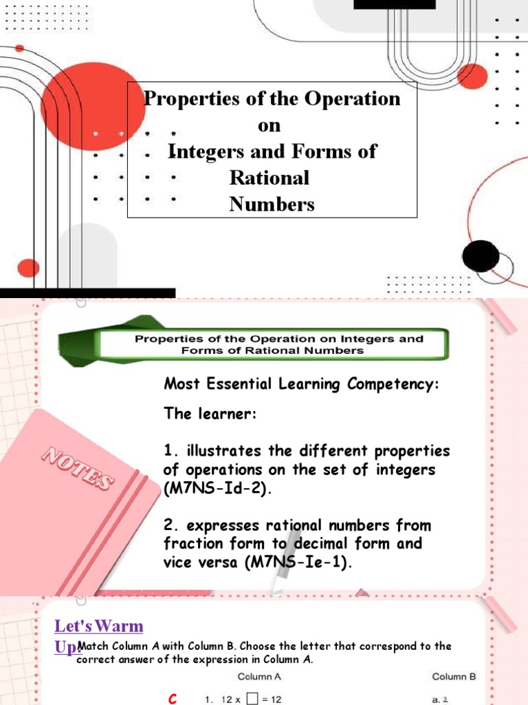 Math 7, Q1, Week 4, Module 4 | PDF | Numbers | Multiplication