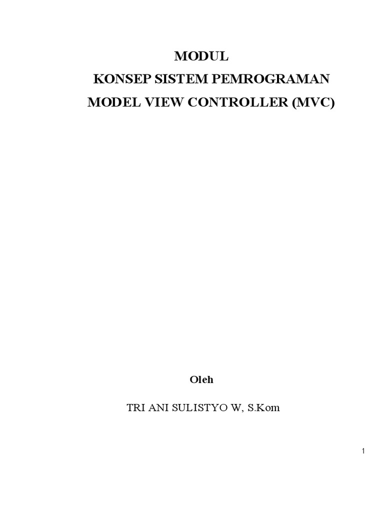 Modul Konsep MVC 2023 | PDF