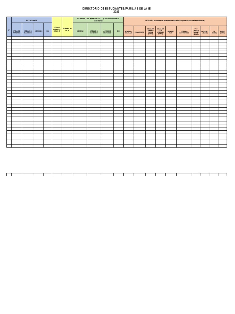 Directorio - Estudiantes - IE 2023 | PDF