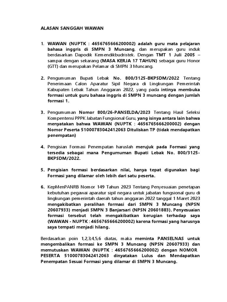 Alasn Sanggah Wawan | PDF