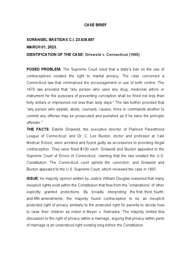 Case Brief | PDF | Social Science | Law