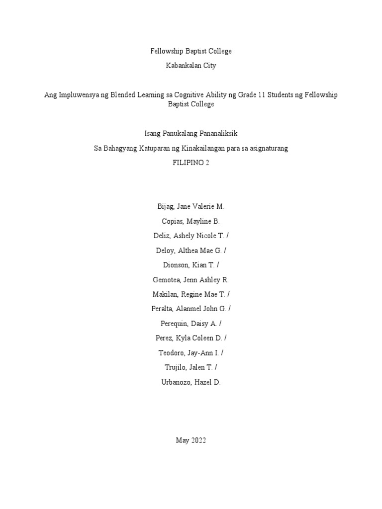 Research Proposal (Filipino) | PDF