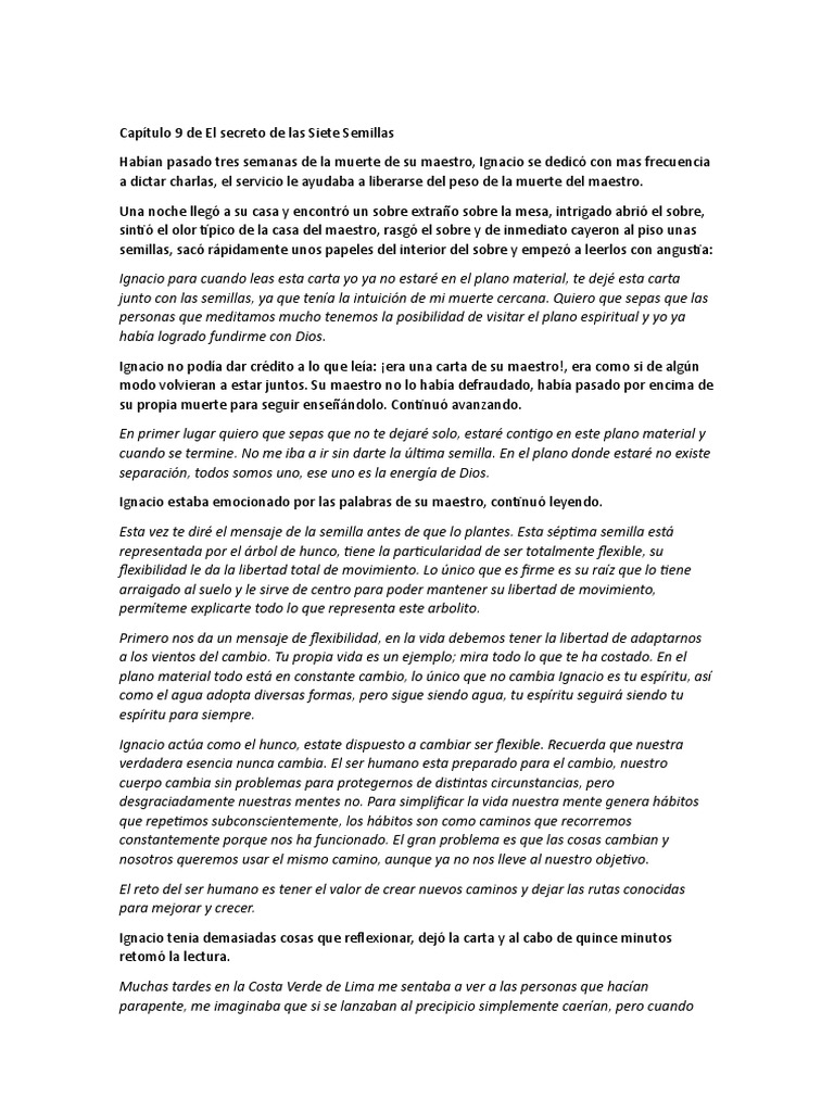 Capítulo 9 de El Secreto de Las Siete Semillas | PDF | Felicidad
