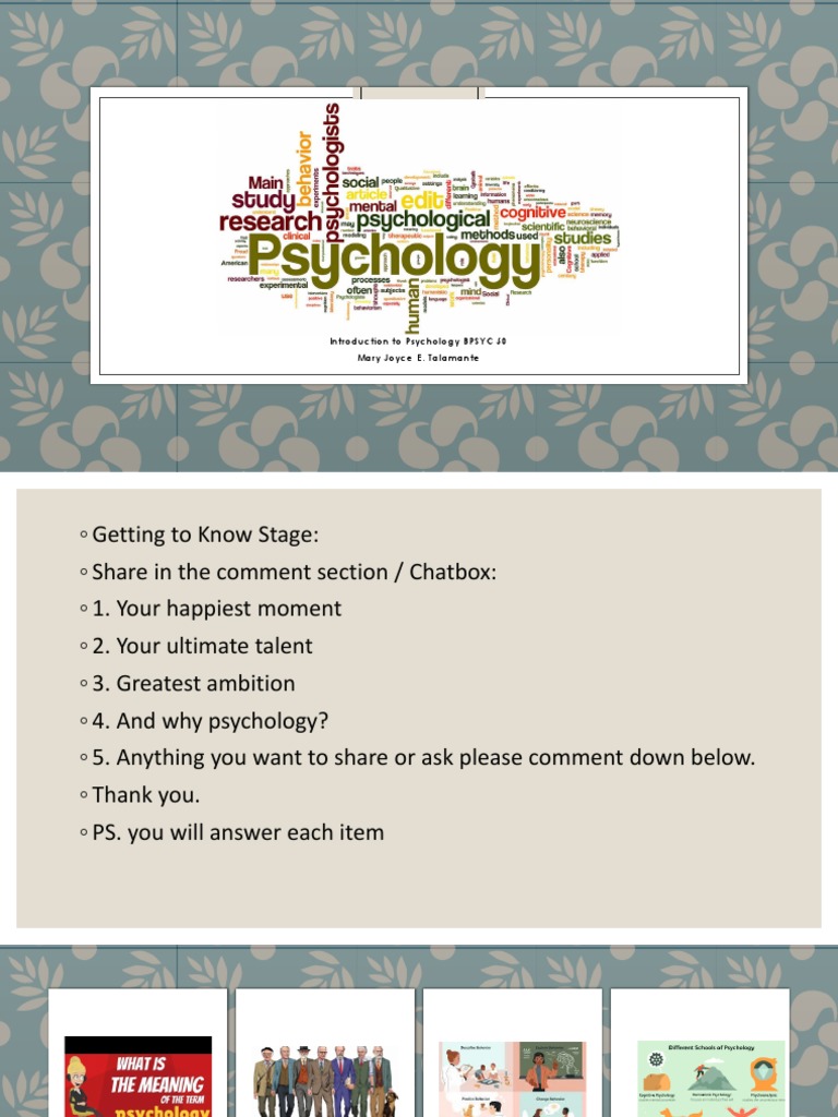 Background in Psychology | PDF | Psychology | Psychologist