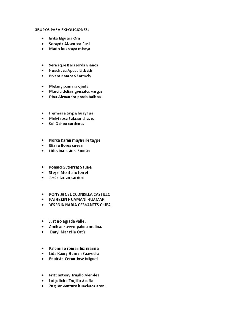 Grupos para Exposiciones | PDF