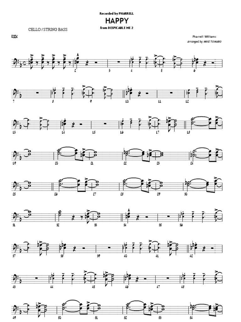 Happy - Cello | PDF | Musical Compositions | Orchestras