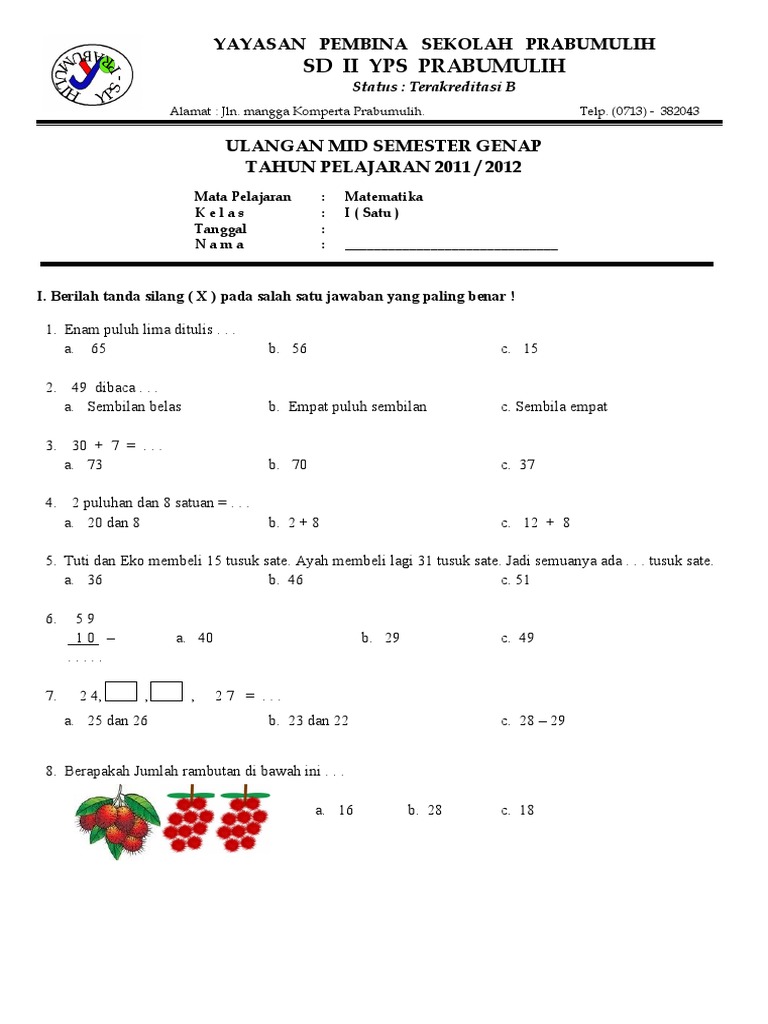 Soal Mid Semester Genap | PDF