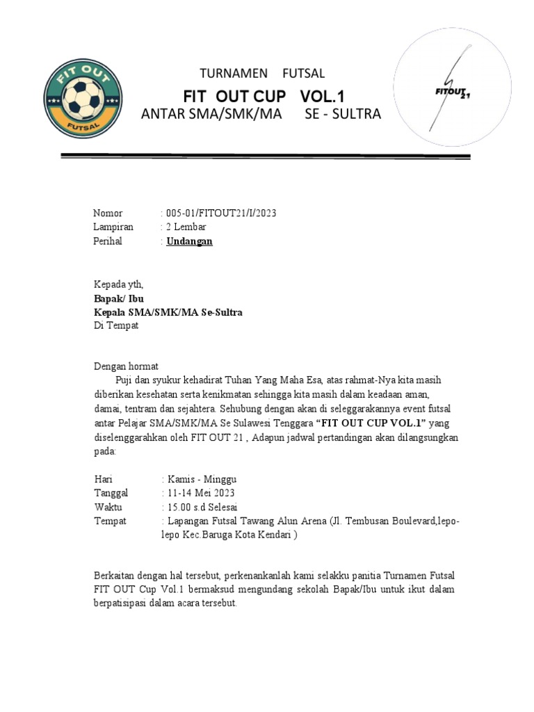 Surat Undangan Futsal (1) - 1 | PDF
