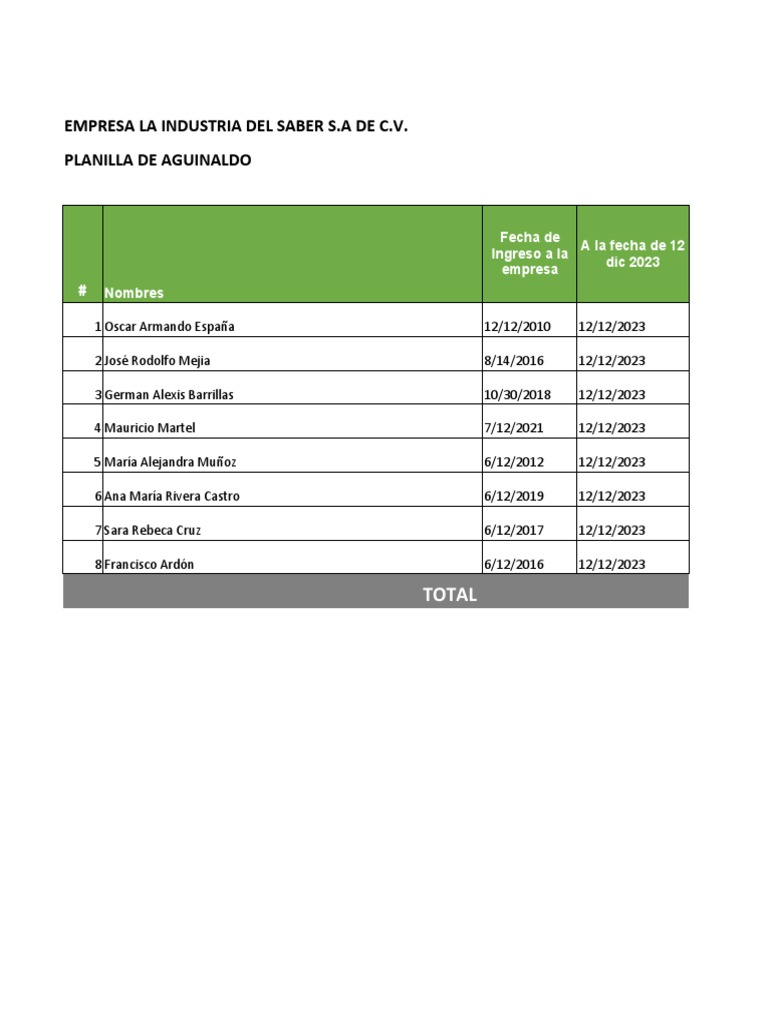 Plantilla Aguinaldos | PDF | Relaciones laborales | Finanzas del gobierno