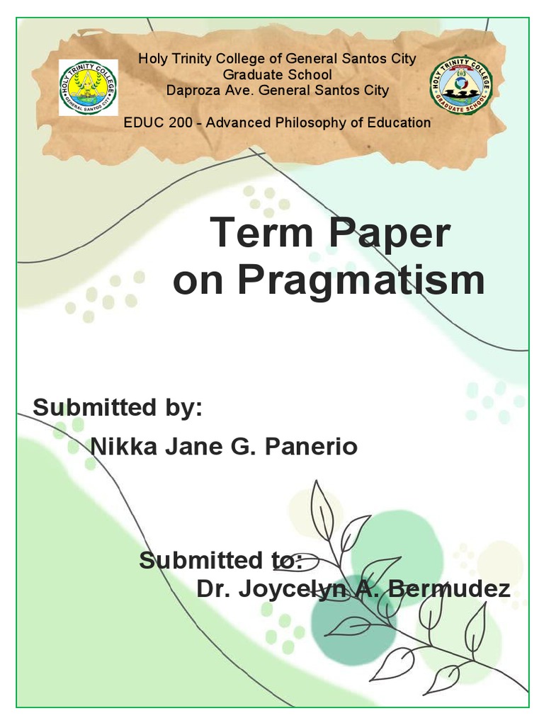 Term Paper Nikka Panerio | PDF | Pragmatism | Curriculum