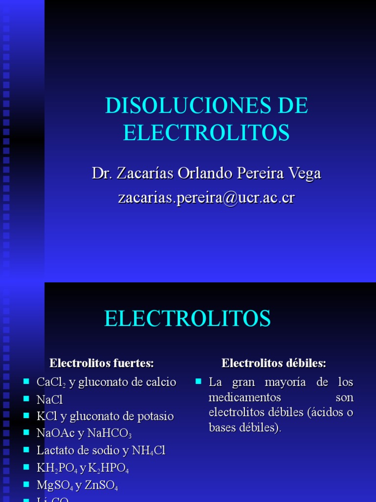 Disoluciones de Electrolitos 2 | PDF | Sal (química) | Electricidad
