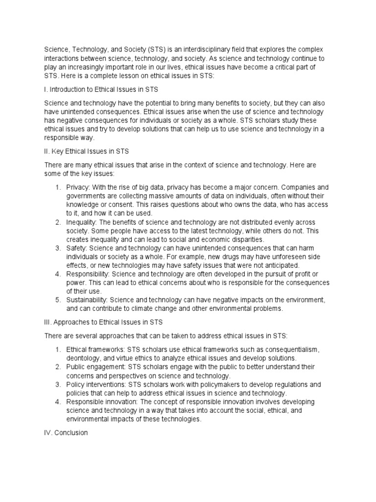 5 Ethical Issues in STS | Download Free PDF | Virtue | Anarchism