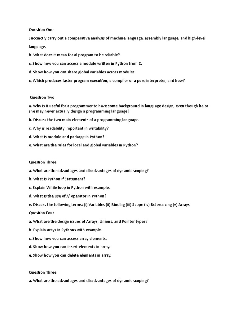 OPL Past Questions Answers | PDF | Inheritance (Object Oriented Programming) | Class (Computer ...