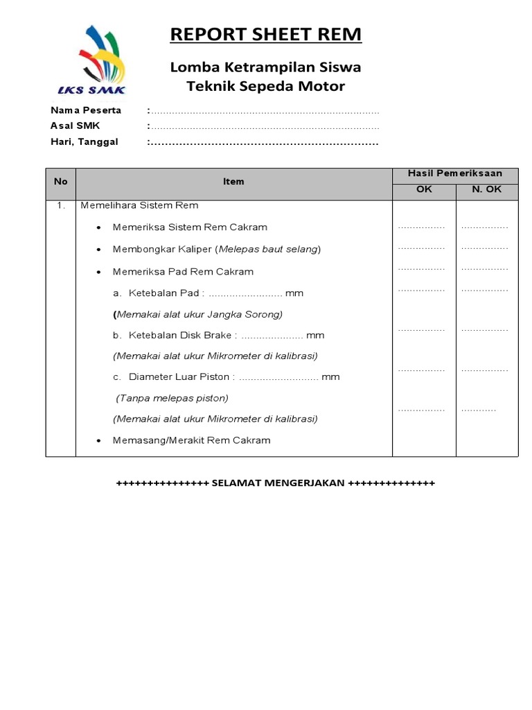 Lembar Kerja Siswa System Rem | PDF