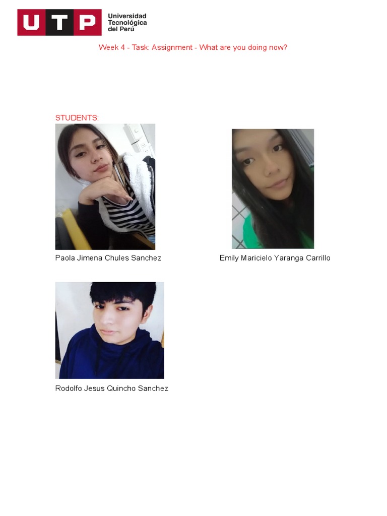 Week 4 Task Assignment What Are You Doing Now | PDF