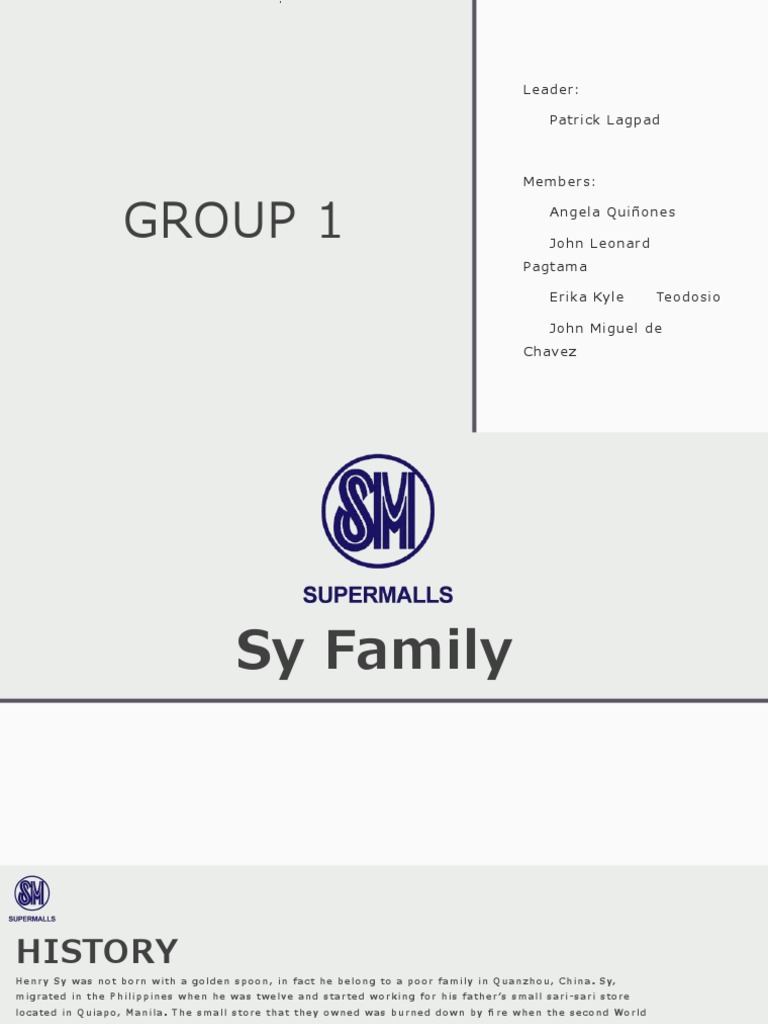 SY Family (Group 1) | PDF | Metro Manila | Economy Of The Philippines