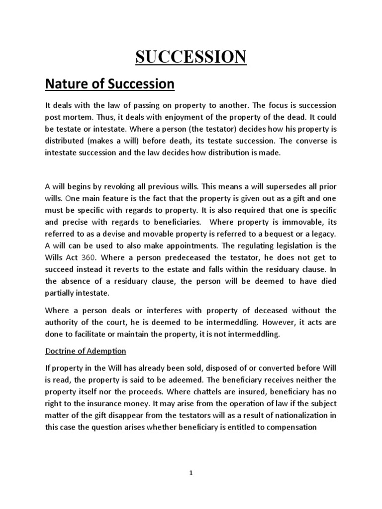 Understanding Succession and Wills | PDF | Will And Testament | Trust Law