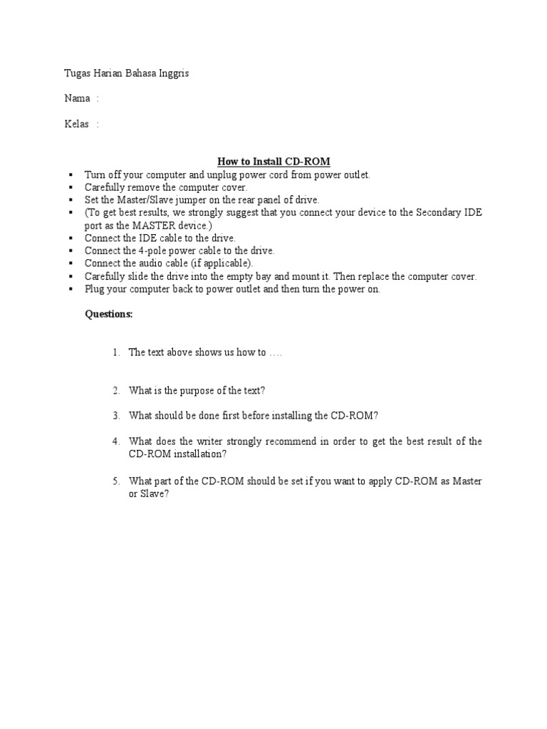 Soal Procedure Text X BR2, AK1,2 | PDF