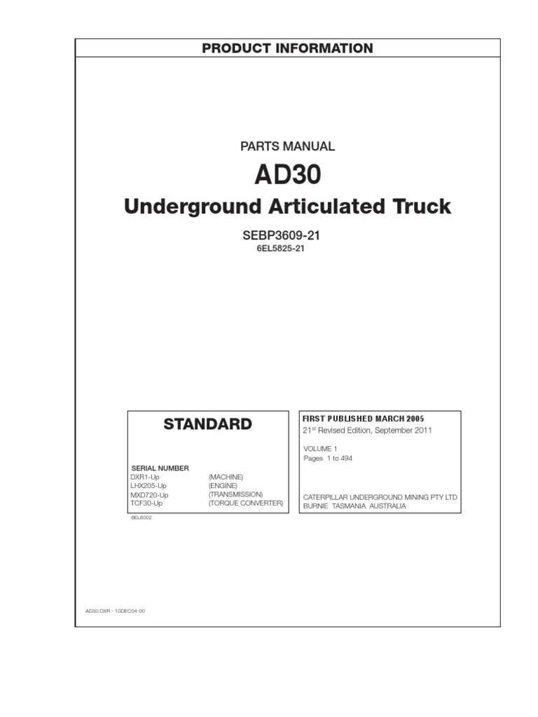 Manual de Partes AD30 Volumen I | PDF | Engines | Pump