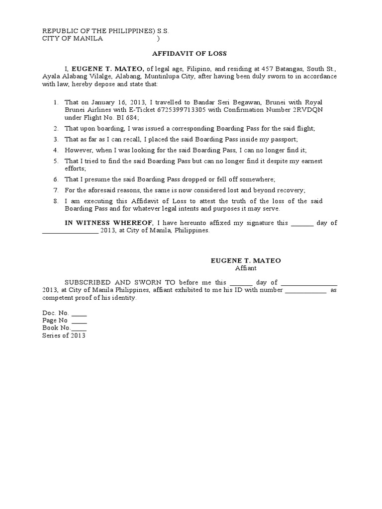AFFI LOSS - Boarding Pass | PDF