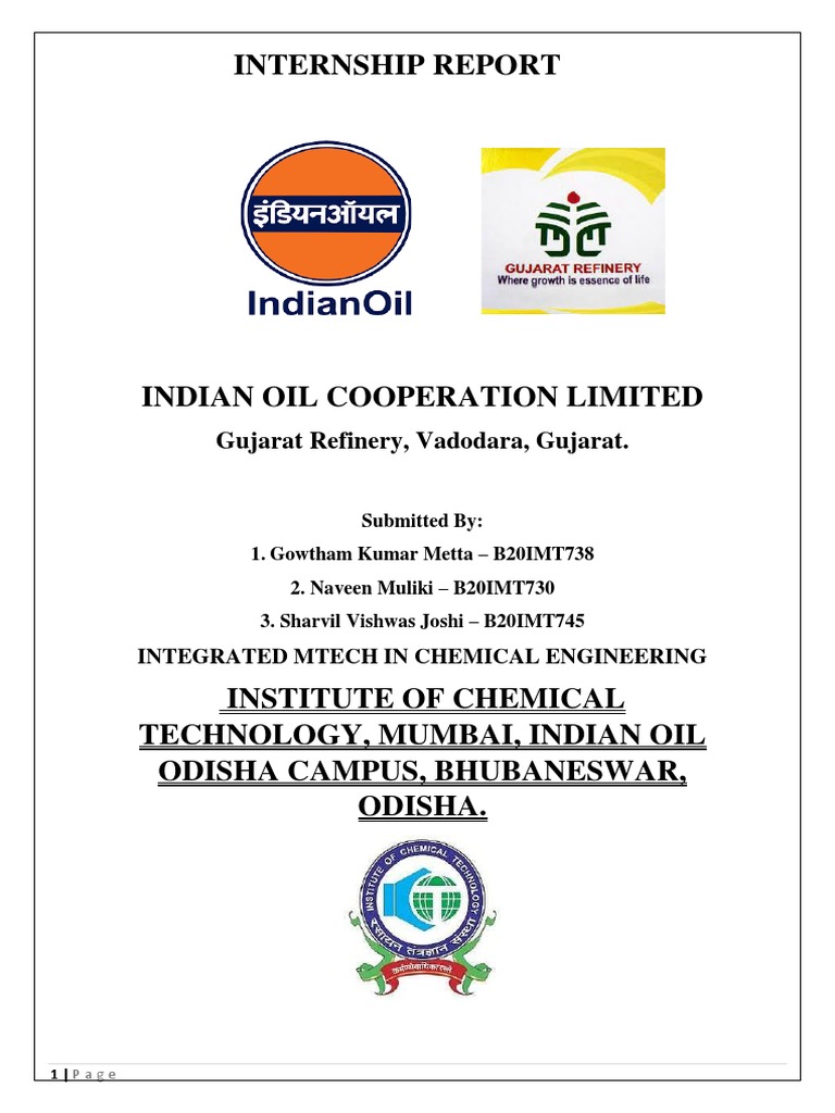 Internship Report Iocl GR by MGK - MN - SVJ | PDF | Cracking (Chemistry) | Physical Sciences