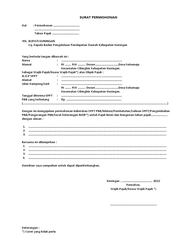 Surat Permohonan Mutasi Koreksi | PDF