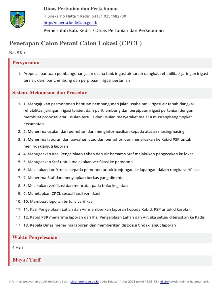 Proses Penetapan CPCL Pertanian | PDF