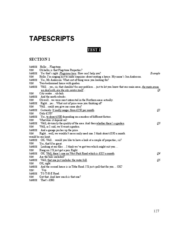 IELTS 03 - Listening 01 & Reading 01 - Transcripts & Keys | PDF | Pain | Back Pain
