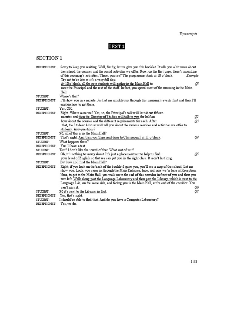 IELTS 03 - Listening 02 & Reading 02 - Transcripts & Keys | PDF ...