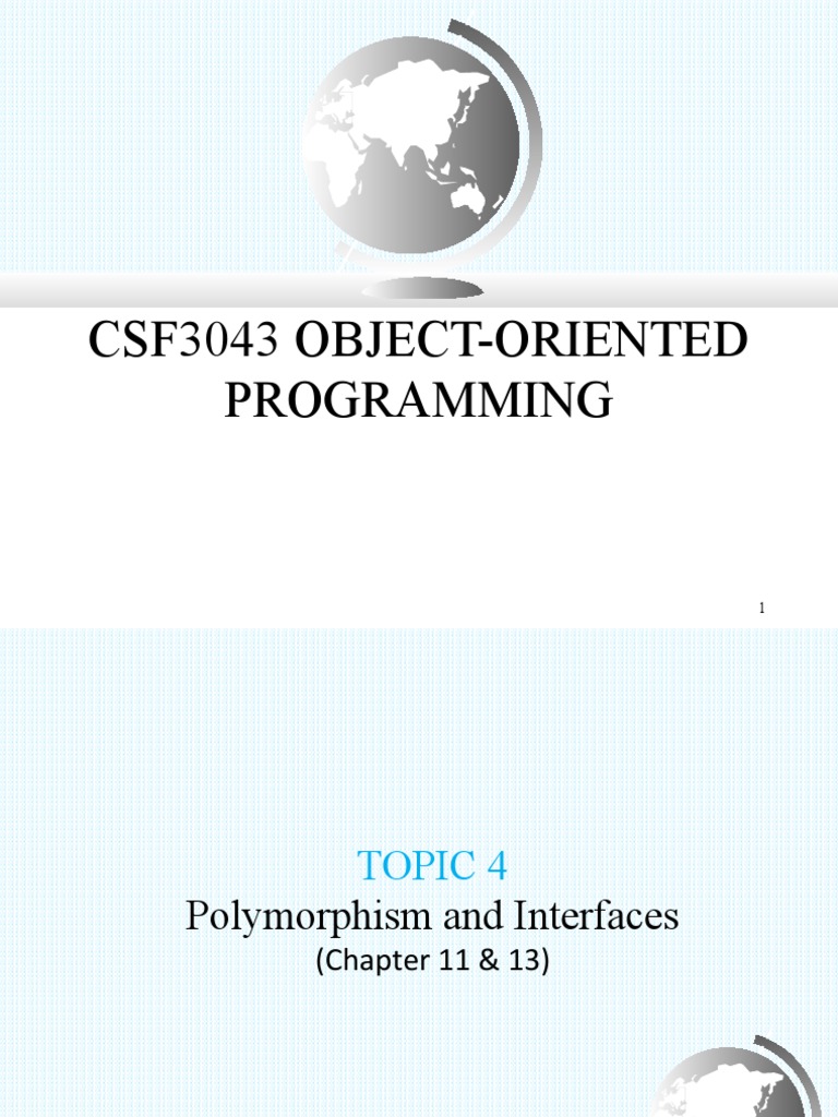 Topic 4 Polymorphism And Interfacse Pdf Method Computer Programming Class Computer