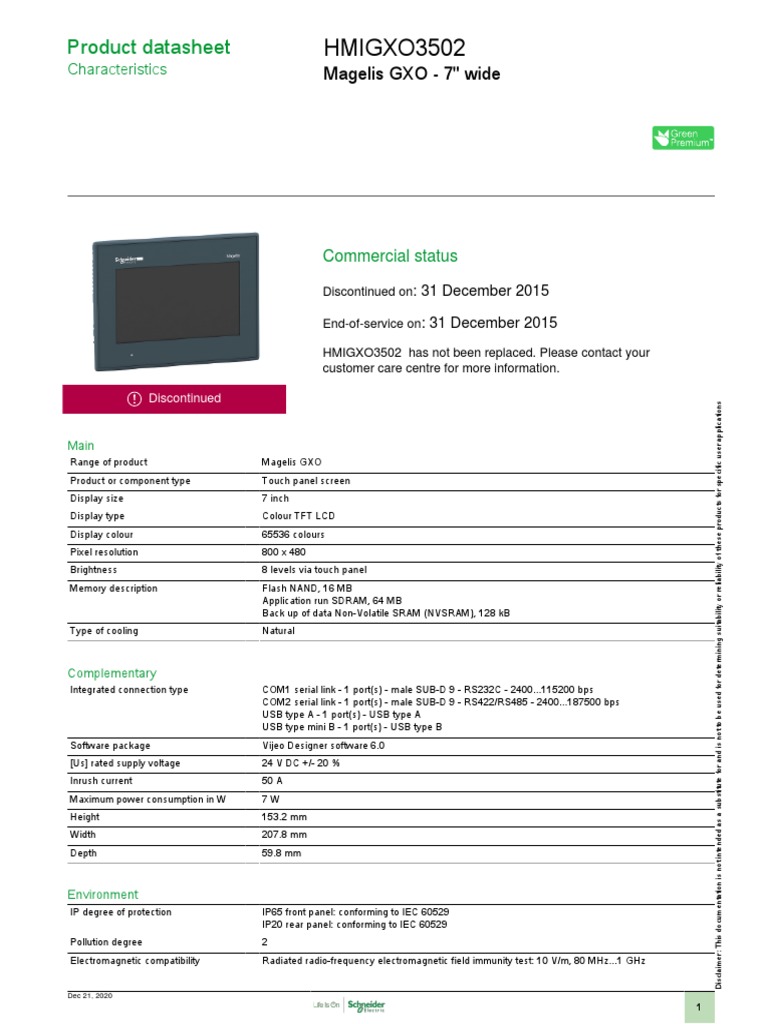 Magelis GXO - HMIGXO3502 | PDF | Flash Memory | Hertz