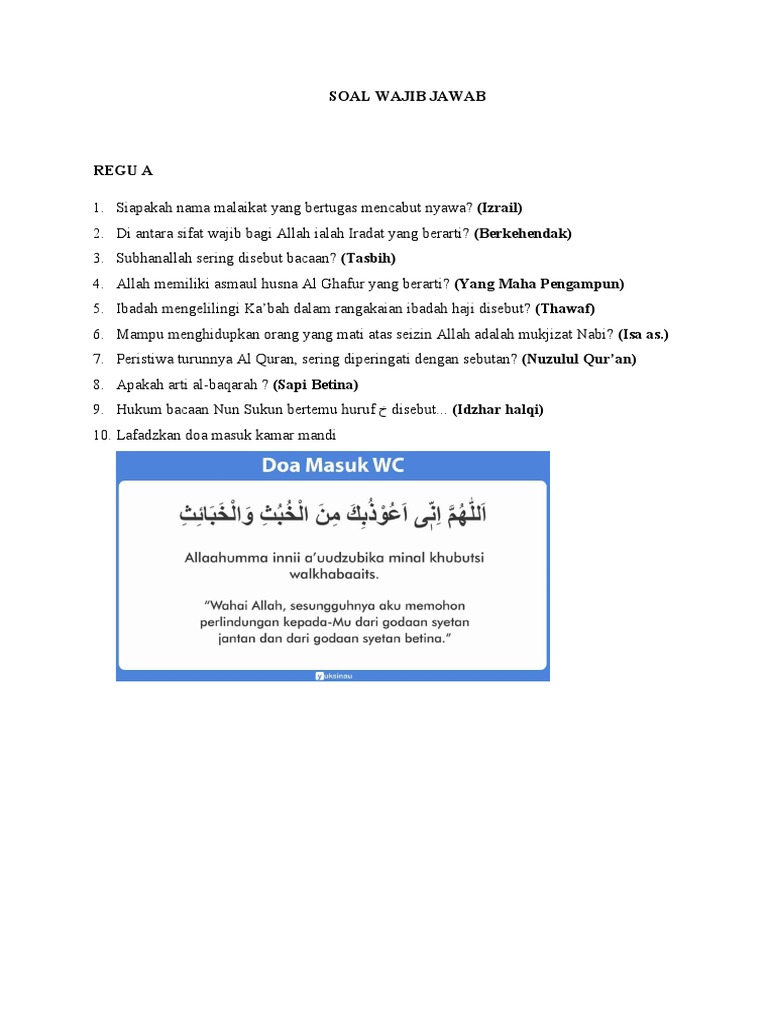 Babak Soal WJ | PDF | Agama & Spiritualitas