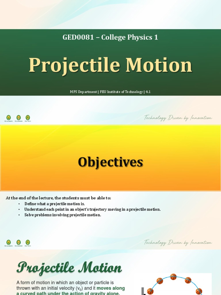 STPPT1 Projectile Motion | PDF