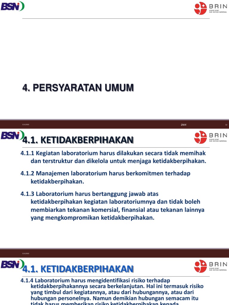 Sosialisasi SNI ISO-IEC 17025-2017-Klausul 4 | PDF | Bisnis | Teknologi & Rekayasa