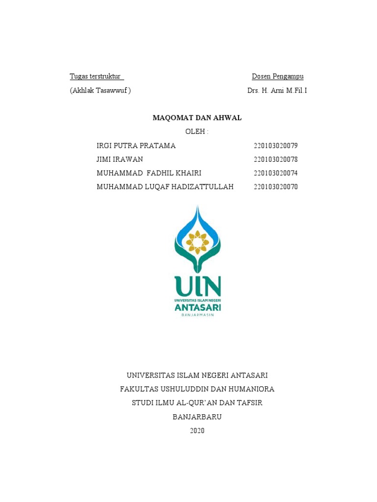 Maqamat dan Ahwal dalam Tasawuf | PDF