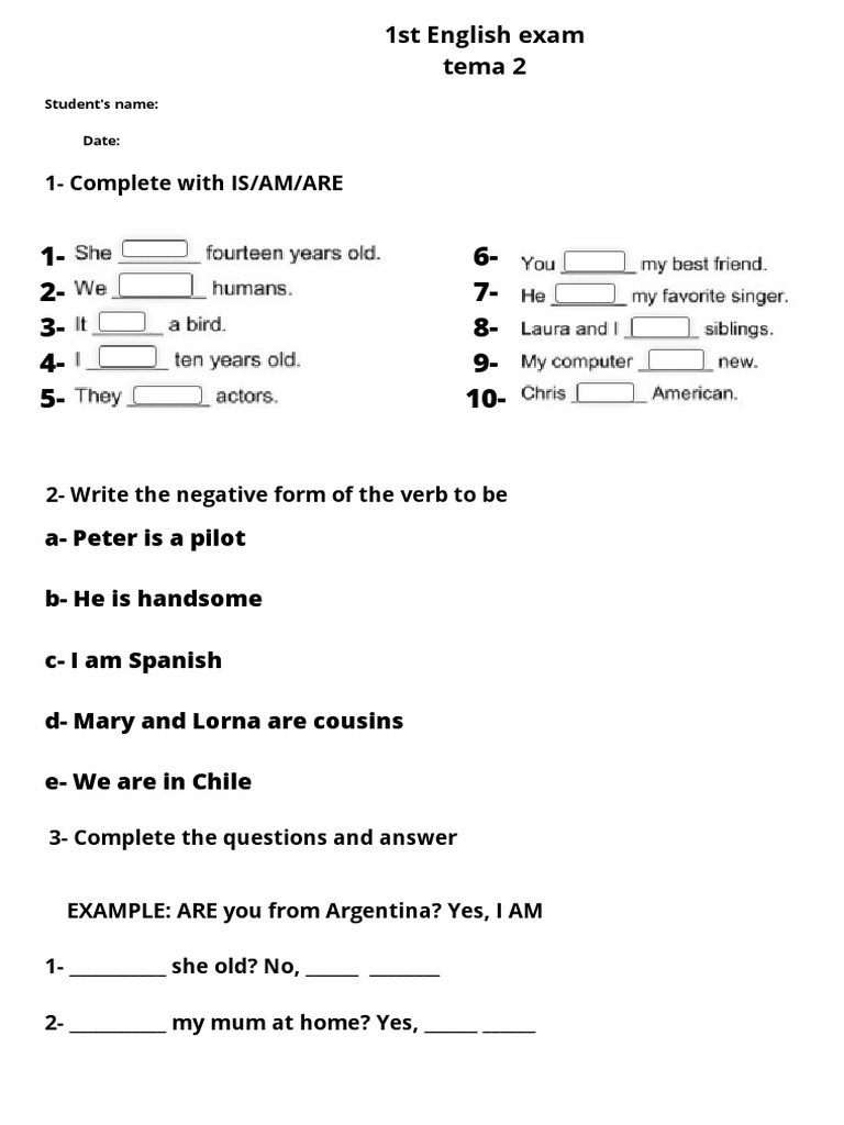 1st Exam TEMA 2 | PDF