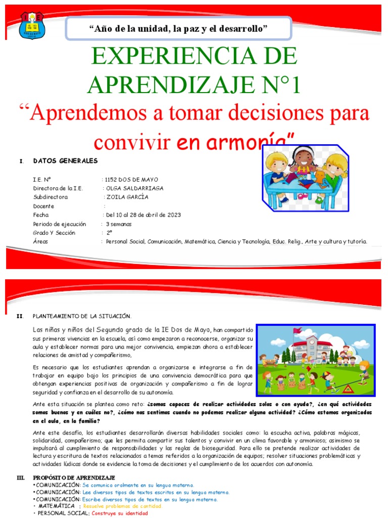 2do Experiencia de Aprendizaje N°2 | PDF | Números | Aprendizaje