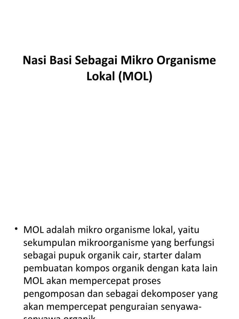 Nasi Basi Sebagai Mikro Organisme Lokal (MOL | PDF