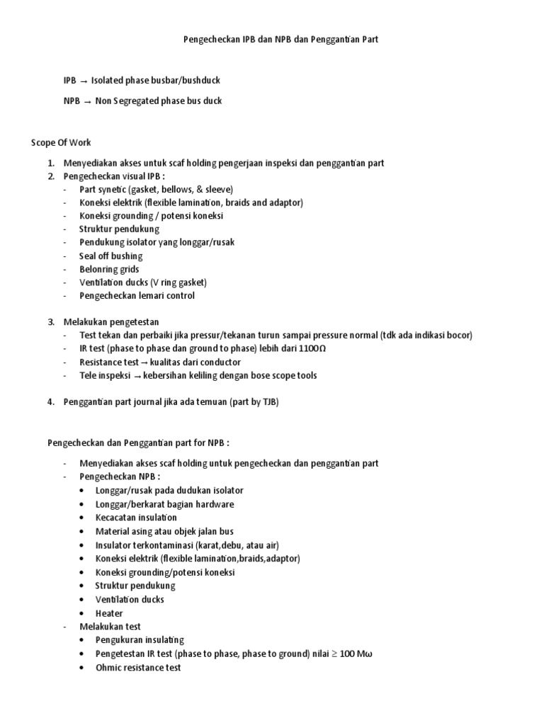 Pengecheckan IPB Dan NPB Dan Penggantian Part | PDF | Sains & Matematika