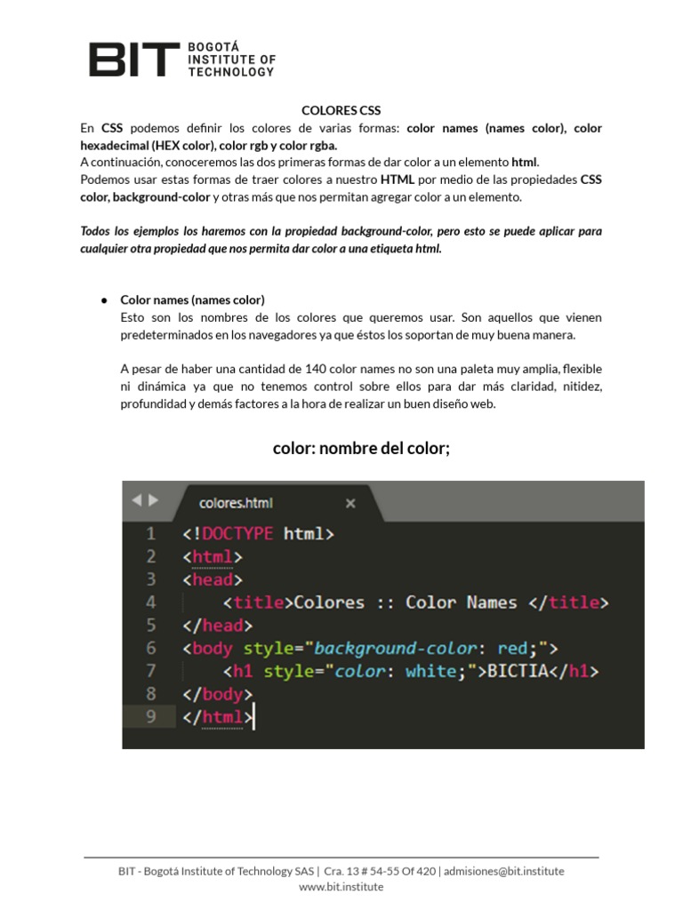 02-Colores HTML | PDF | Modelo de color Rgb | Color