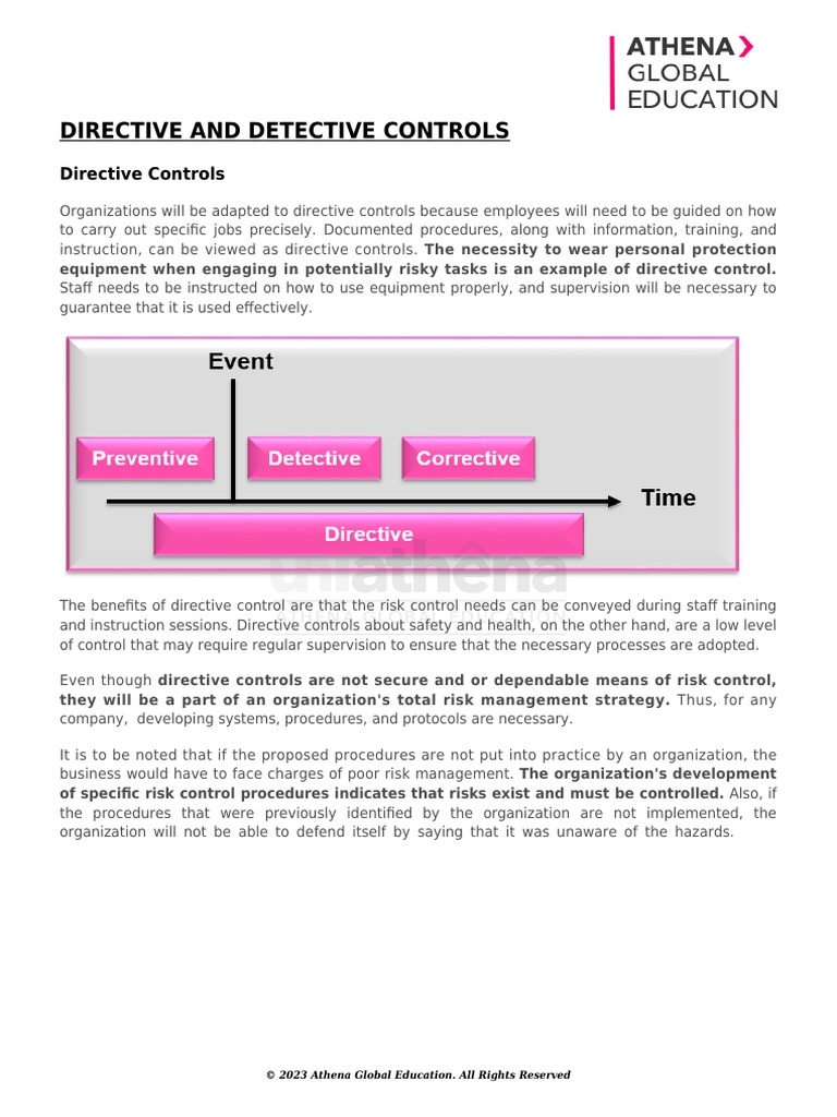 Directive & Detective Controls | PDF | Risk | Occupational Safety And ...