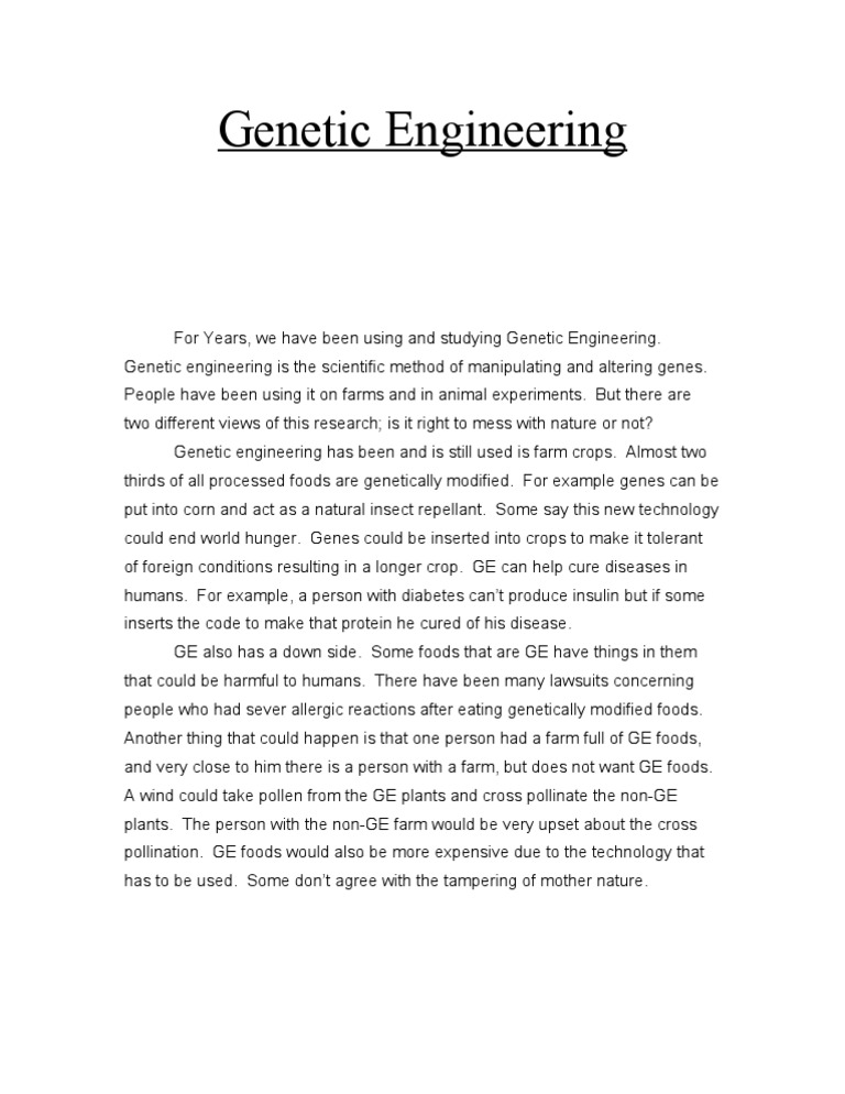 Understanding Genetic Engineering Pros and Cons | PDF | Technology ...